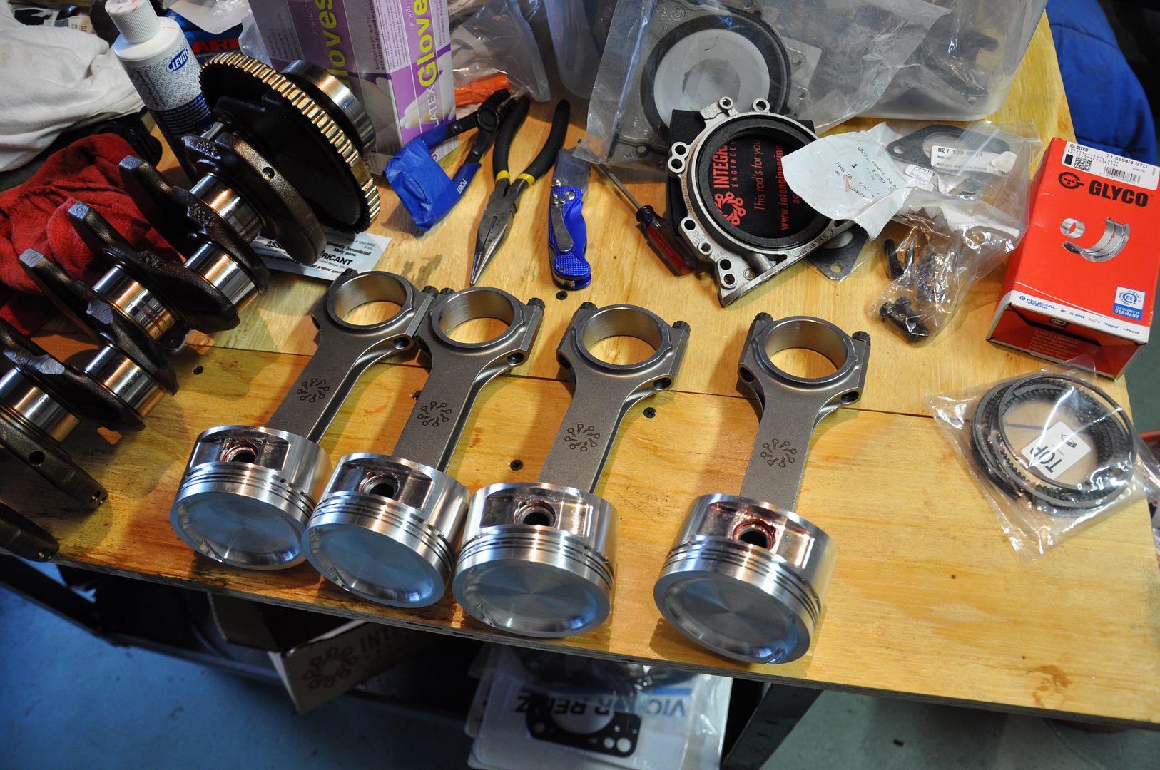 FS: 16v ABA ABF 8.5:1 83mm JE pistons IE rods ARP hardware | VW Vortex ...
