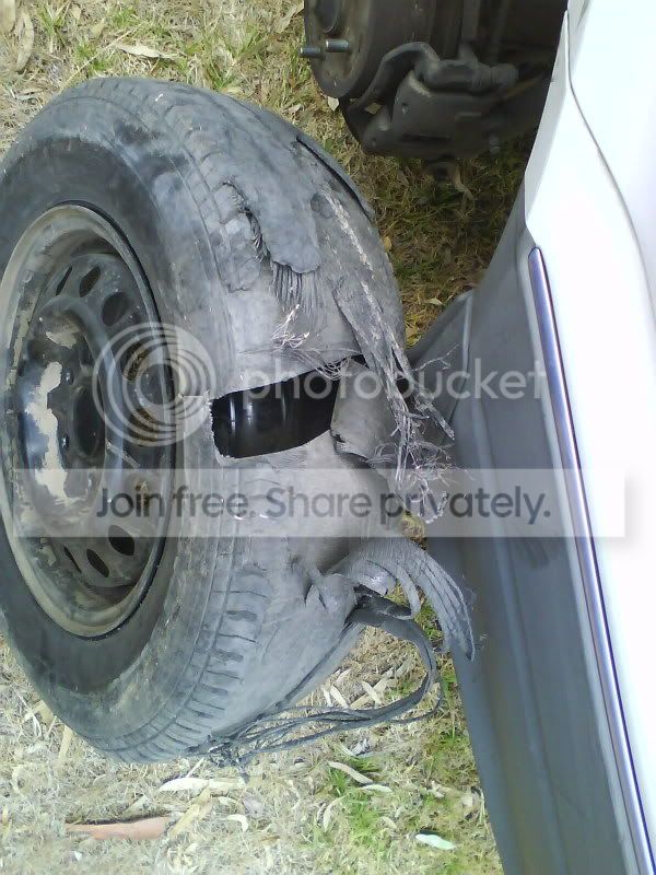 So my tire exploded at 70mph. Some how managed to control the car and ...