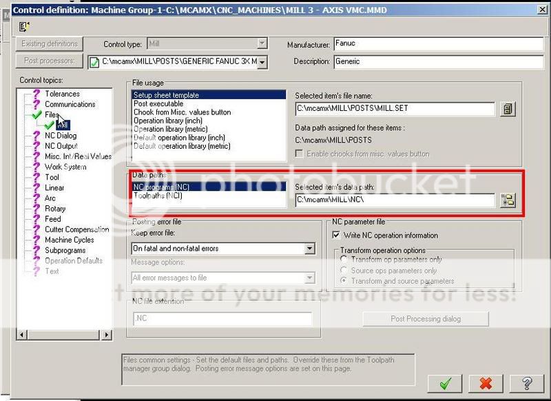 Change Nc file default folder - Industrial Forum - eMastercam.com